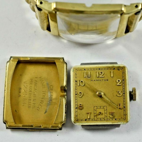 Vintage Hamilton Cedric 14KGF Case Hand Wind Mechanic 19J 982 Wrist ...