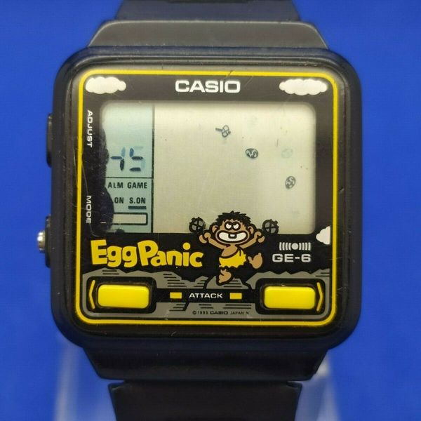 Vintage Casio Game Watch GE-6 Egg Panic. Made in Japan super rare ...