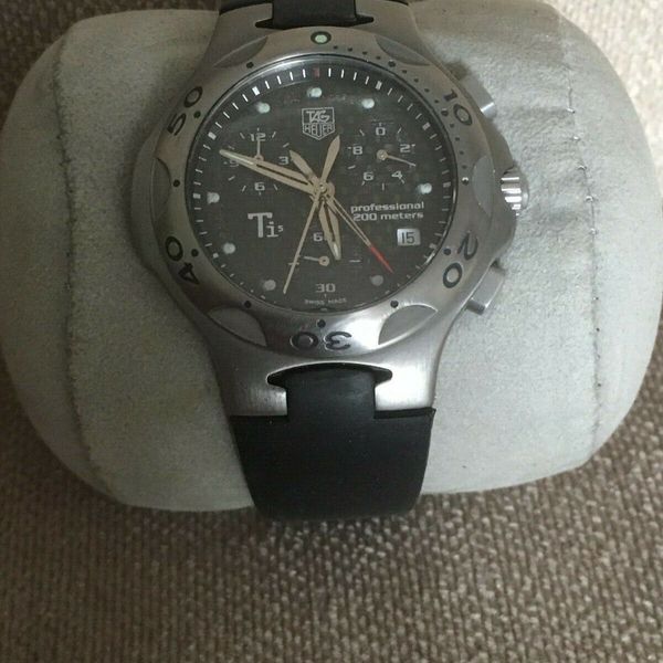 Rare TAG Heuer Titanium Ti5 Kirium Carbon Dial Chronograph Watch ...