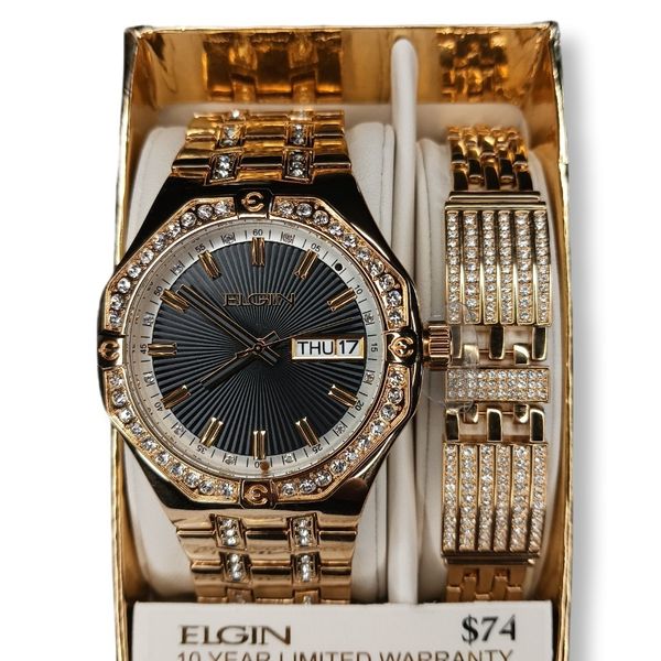 Elgin Men's Watch Gold Stainless Steel With Bracelet Analog Japan ...