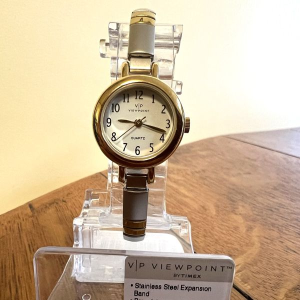 Viewpoint Timex Watch Ladies 2-Tone Expansion Band White Dial CC3D83100 ...