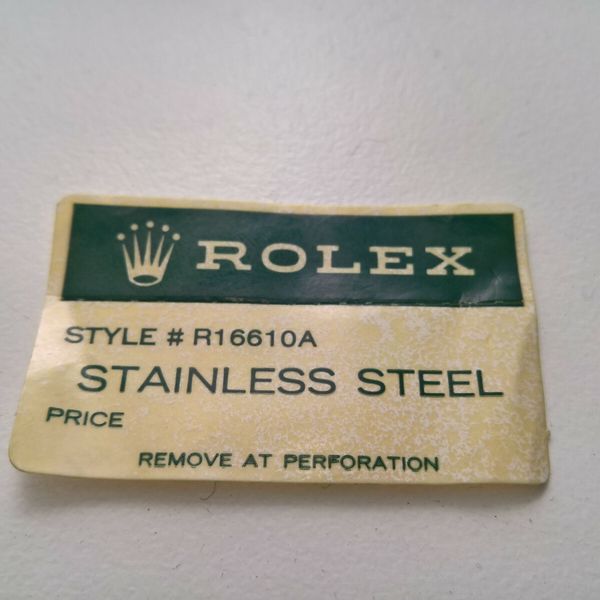 ULTRA RARE VINTAGE ROLEX SUBMARINER 16610 BOX STICKER | WatchCharts ...