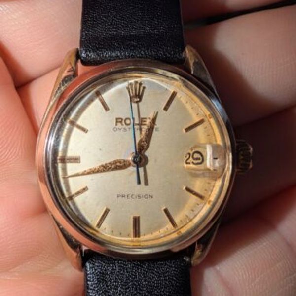 Rolex Oysterdate Precision Ref 6466 Gold Plated Wristwatch ...