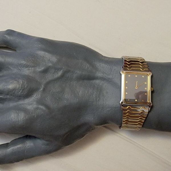 Vintage Ebel Ref.181902 Stainless steel & 18K Gold Plated Rectangular ...
