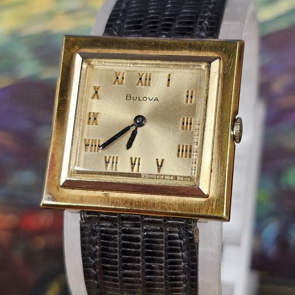 Vintage Rare 1969 29mm Bulova RGP Square Watch Manual Wind - Working ...