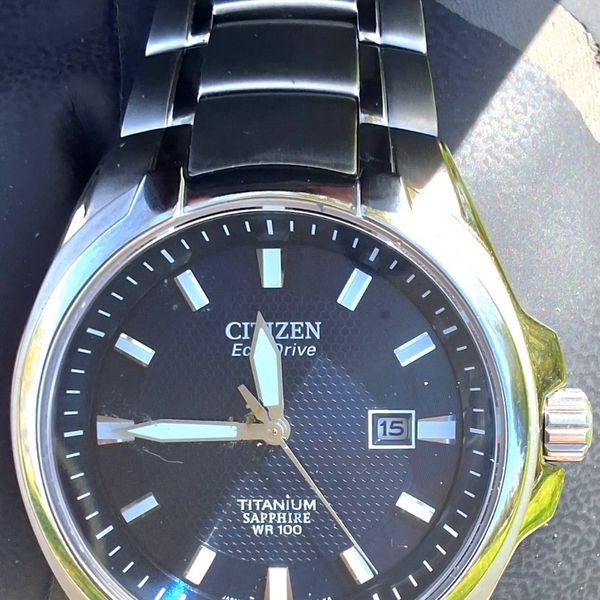 Citizen Eco-Drive Titanium Sapphire Crystal WR-100 mens watch with ...