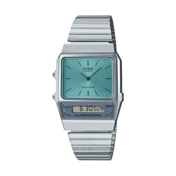 Casio Vintage Series Silver Blue Retro Style Digital Classic Watch AQ ...
