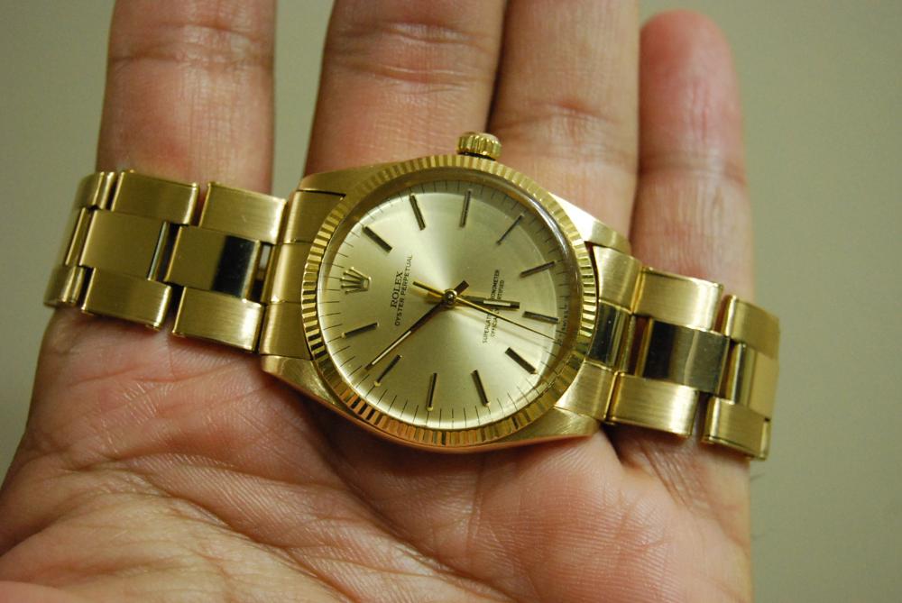 FSOT: 18K Solid Gold Rolex 1005 Oyster Perpetual Beautiful Condition ...