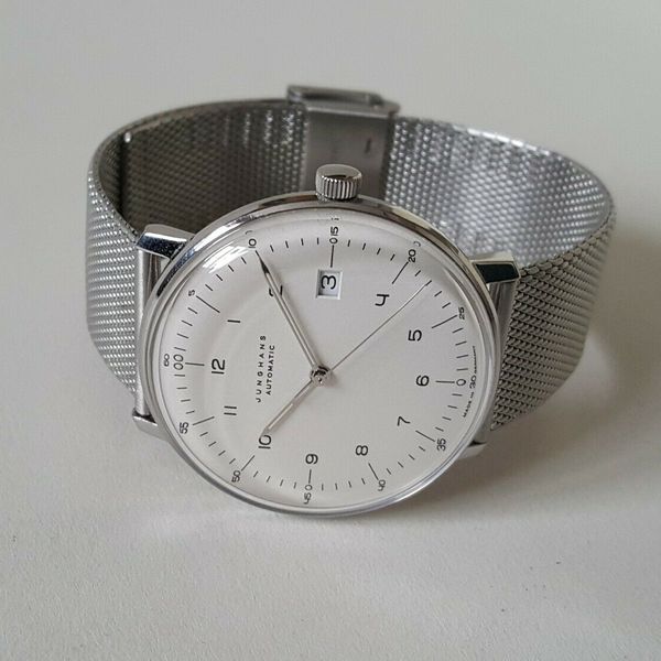 Men' Stainless Steel 38mm Junghans Max Bill Automatic Watch + Boxes ...