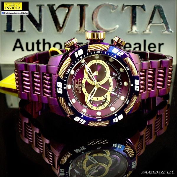 NEW Invicta Men's 50mm Chronograph Speedway Stainless Steel PURPLE DIAL ...