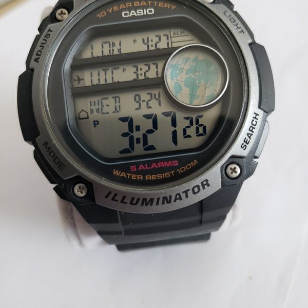 Casio World Time Illuminator Men's Watch In Good Working Condition ...