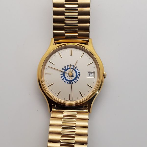 VINTAGE Hamilton 9812 UAW 425 SWISS QUARTZ WATCH DATE INDICATOR NEW ...