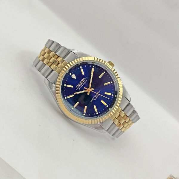 Prestige by Waltham Dress Watch Fluted Bezel Jubilee Bracelet Blue Dial ...