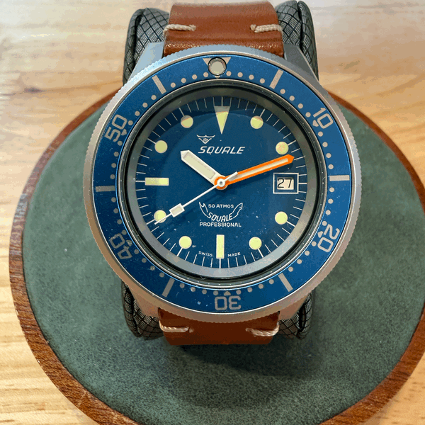 Squale 1521 Blasted Dive Watch W/Matte Blue Dial - Lower price ...