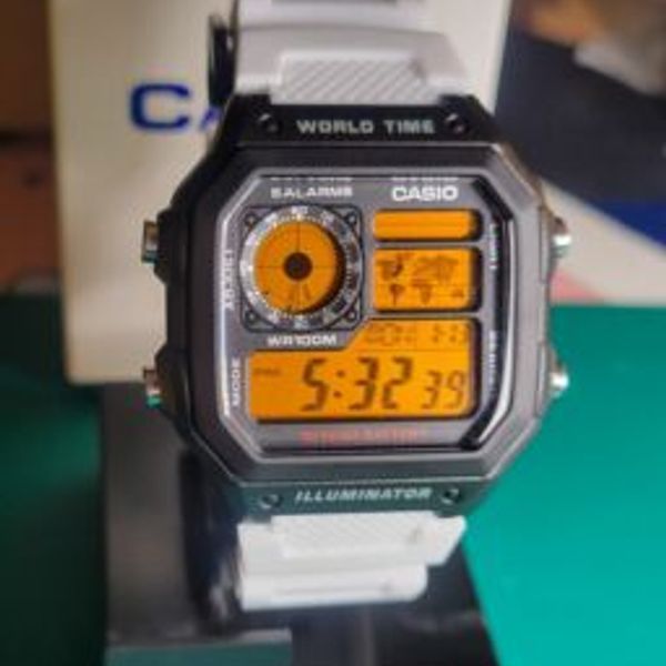 Mens Casio World Time AE-1200WH Custom Modified Color Screen Mod Watch ...
