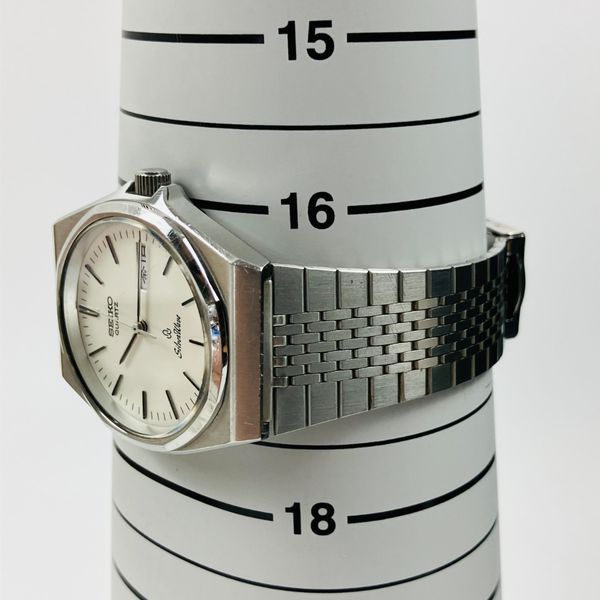 SEIKO WATCH SILVER WAVE 6433-7000 QUARTZ STAINLESS STEEL DAY DATE KANJI ...