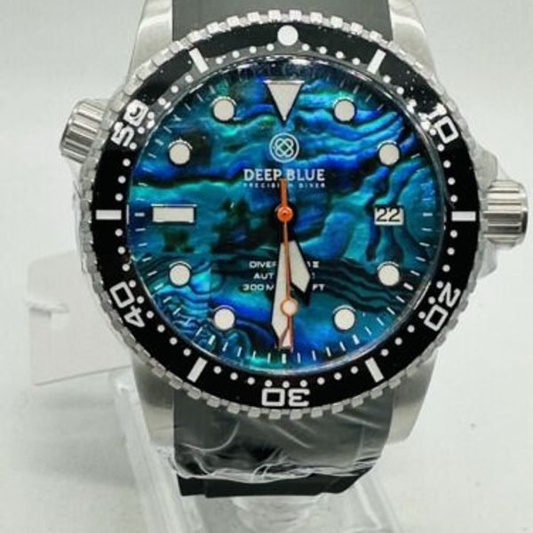 DEEP BLUE DIVER 1000 AUTO DIVE WATCH-BLUE ABALONE DIAL-40mm DIAL ...