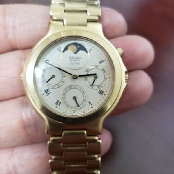 VINTAGE SEIKO QUARTZ SQ 100 7F38-6119 MOON PHASE WATCH | WatchCharts