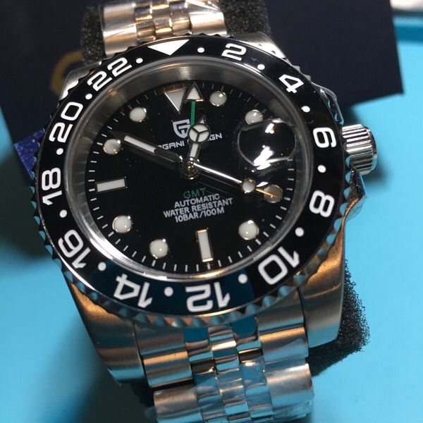 PAGANI DESIGN 40MM GMT DIVER WATCH AUTOMATIC SAPPHIRE PD-1662 BLACK ...