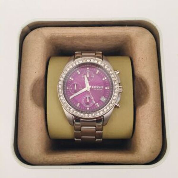 Fossil ES-2684 10 ATM Women’s Watch Stainless With Purple Face And ...