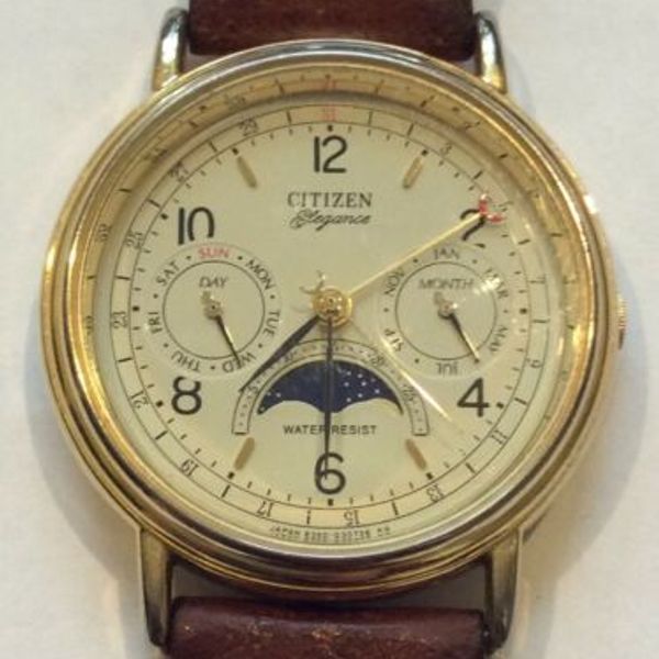 Vintage Citizen Elegance Moonphase - Men’s Watch - 6350-G30241 K - New ...