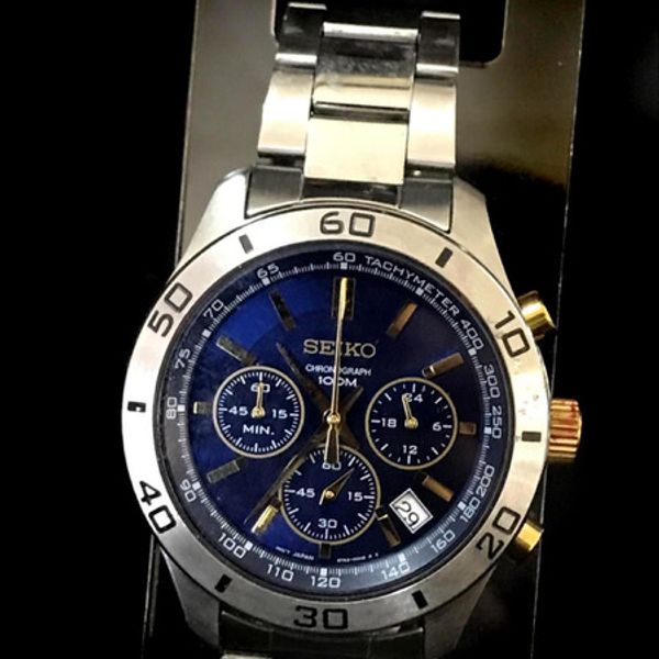 SEIKO 6T63-00E0 Chronograph Blue Dial Watch QZ [Used] | WatchCharts