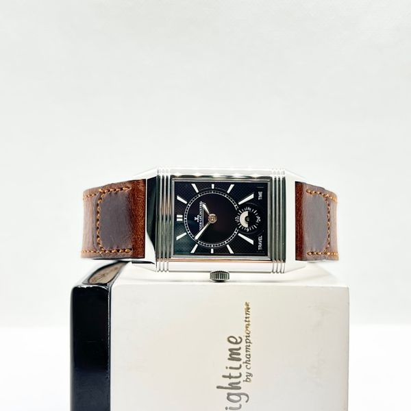 Pre Owned Jaeger Lecoultre Reverso DuoFace Q2458422 Silver/Black Dial ...