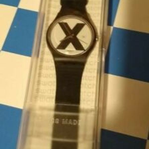 NEW Swatch XX-RATED Watch BLACK Unisex X-Rated Straight Edge SXE ...