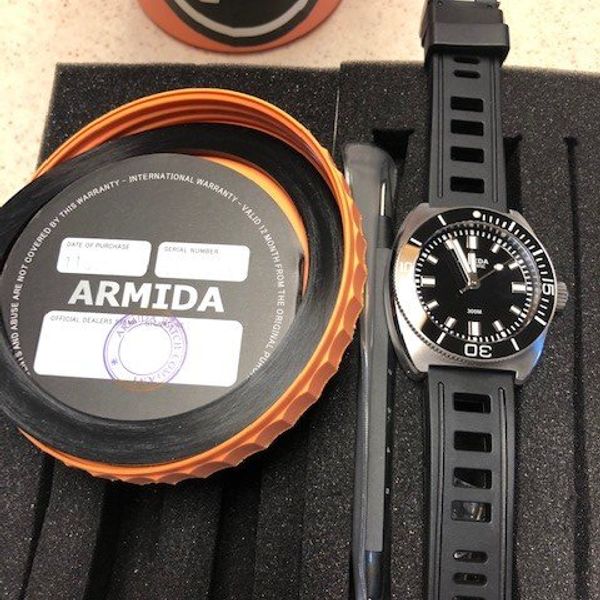 FS Armida A7 SS Black Dial No Date with Ceramic Bezel | WatchCharts ...