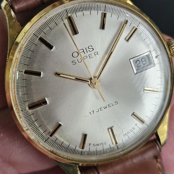Lovely Oris Super 17 Jewel Swiss Made Date Mens Mechanical Vintage ...