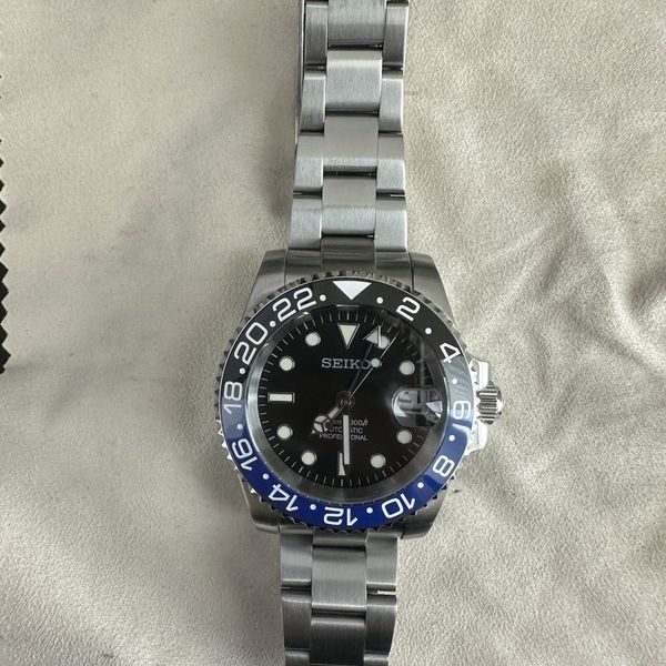 Seiko GMT Batman/Batgirl Stainless Steel Watch NH34 Automatic Movement ...
