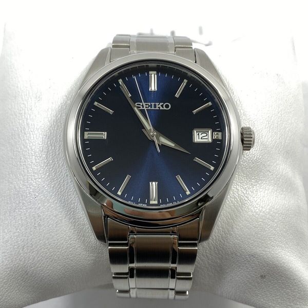 Seiko Essentials Quartz Blue Dial Stainless Steel Men's Watch SUR309 ...