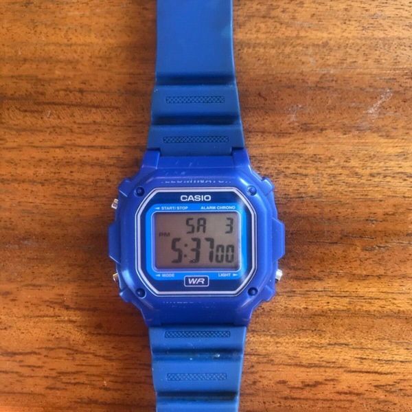 Casio Blue F-108 F108 WH illuminator digital watch stopwatch alarm Blue ...