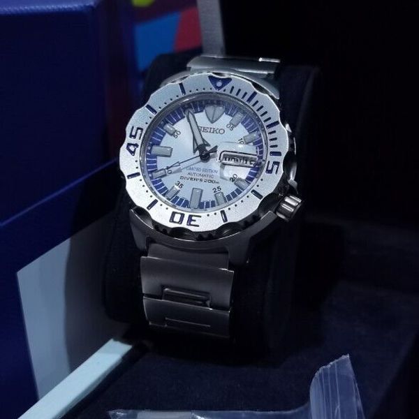 Super rare Seiko Monster SKZ331 White Men's Watch Limited Edition Full ...
