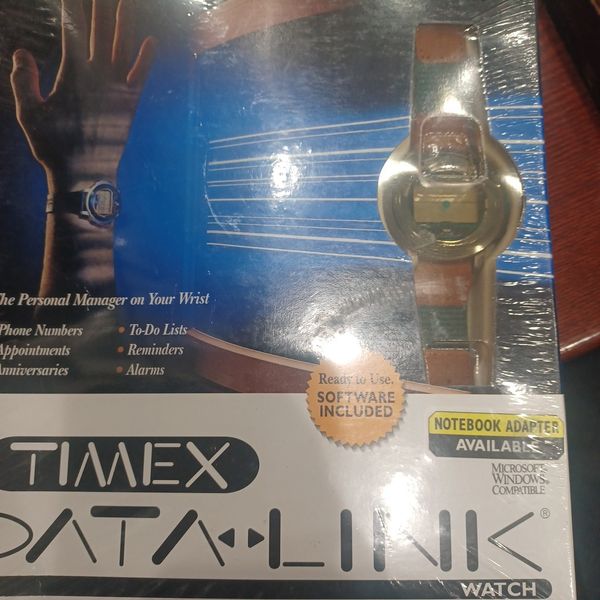 Timex Data Link Vintage Watch Model 70342 Copper/ Black Band PC Sync New In Box | WatchCharts ...