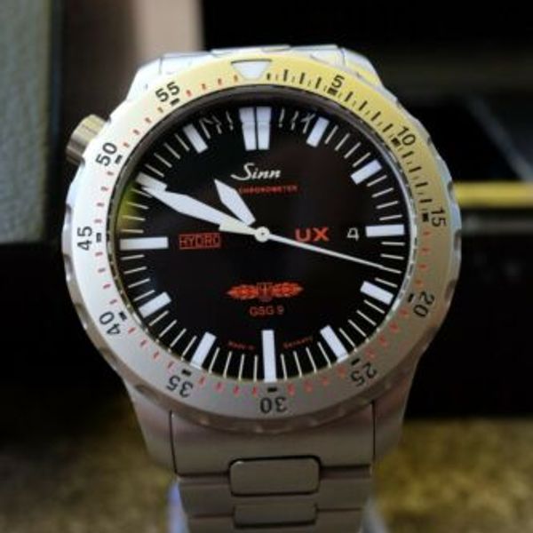 SINN UX.GSG9 Black U Boat Steel Watch on Bracelet 44mm! Full Kit ...