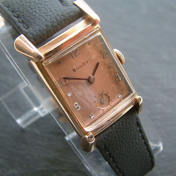 Vintage Deco 1946 14ct Rose GF Bulova 'Craftsman' Wristwatch; Serviced ...