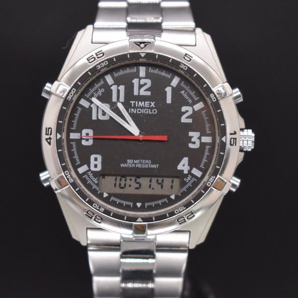 TIMEX INDIGLO Digital Analog 50m Watch Y2K 2000 Men Chrono Alarm NEW ...