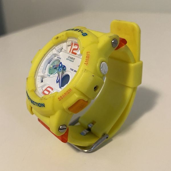 Casio Baby-G Watch Model 5381 Yellow Shock & Water Resistant Tide Needs ...