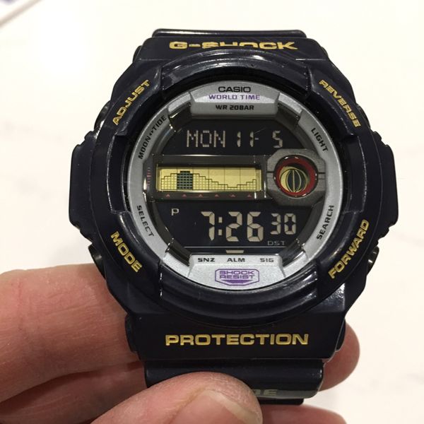 Casio G-Shock GLX-150B Navy Blue tide graph G-LIDE | WatchCharts