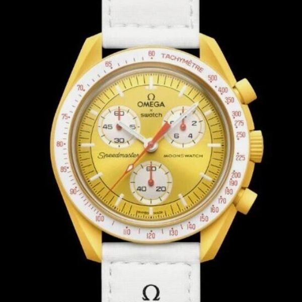 NEW! Swatch x Omega Bioceramic Moonswatch Mission To The Sun Yellow ...