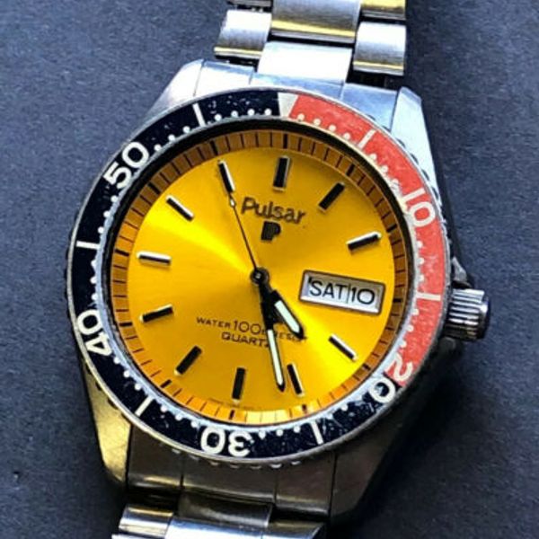 VTG Mens Pulsar Pepsi Bezel Diver Wristwatch Watch Y563-6019- Seiko ...