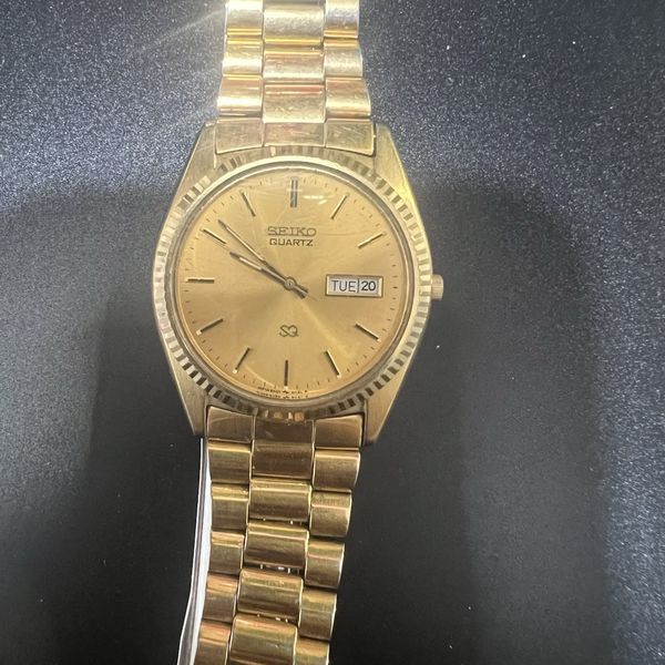 Vintage Rare 1980s Seiko SQ 5H23-8029 Date Quartz Gold Plated Gents ...
