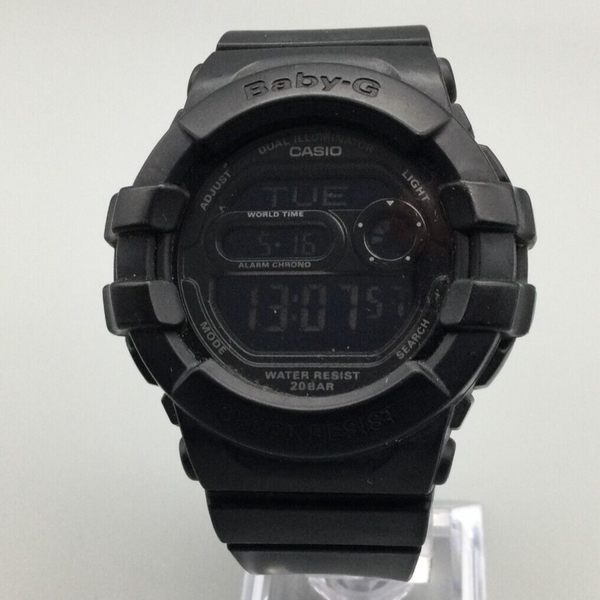 Casio Baby G Digital Watch Men Black Out Day Date Round Dial 3277 BGD ...