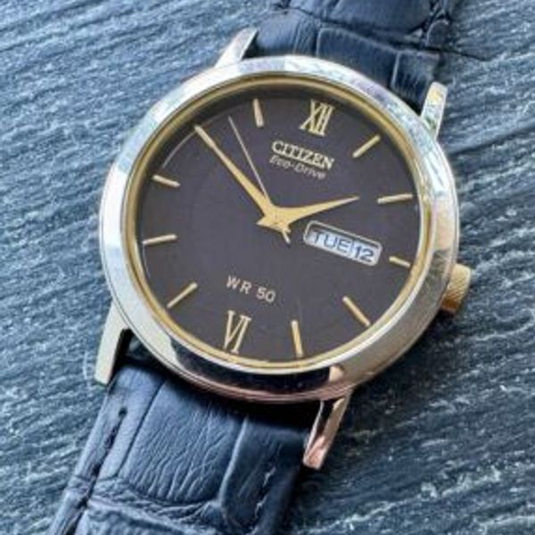 CITIZEN ECO-DRIVE WR 50 SOLAR QUARTZ MEN WRISTWATCH CIRCA:2000â s ...