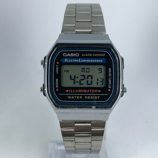 Casio Mens 3298 A163 Silver Alarm Chrono Illuminator Digital Bracelet ...