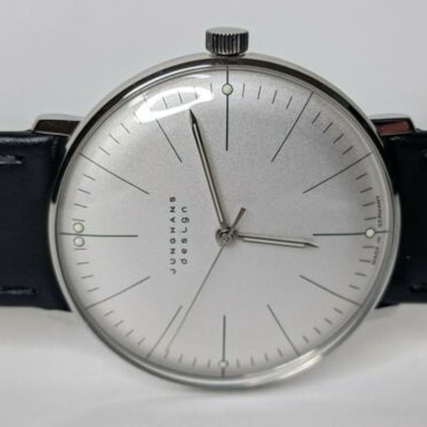 Junghans Max Bill Hand-Winding Mechanical Watch Silver Dial 027/3700.04 ...