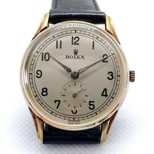 Vintage Rolex Marconi Gold Plated Steel Back Case Silvered Dial ...