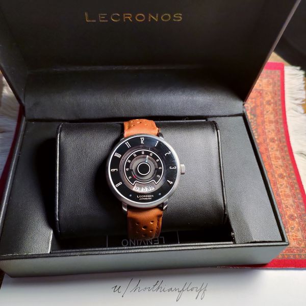 [WTS] Lecronos by Levino - Vintage Black Dial Leather Men's Automatic ...