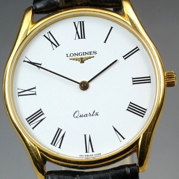 â ¶New battery[NEAR MINT] LONGINES L150.2 White Dial Roman Men's Qz ...
